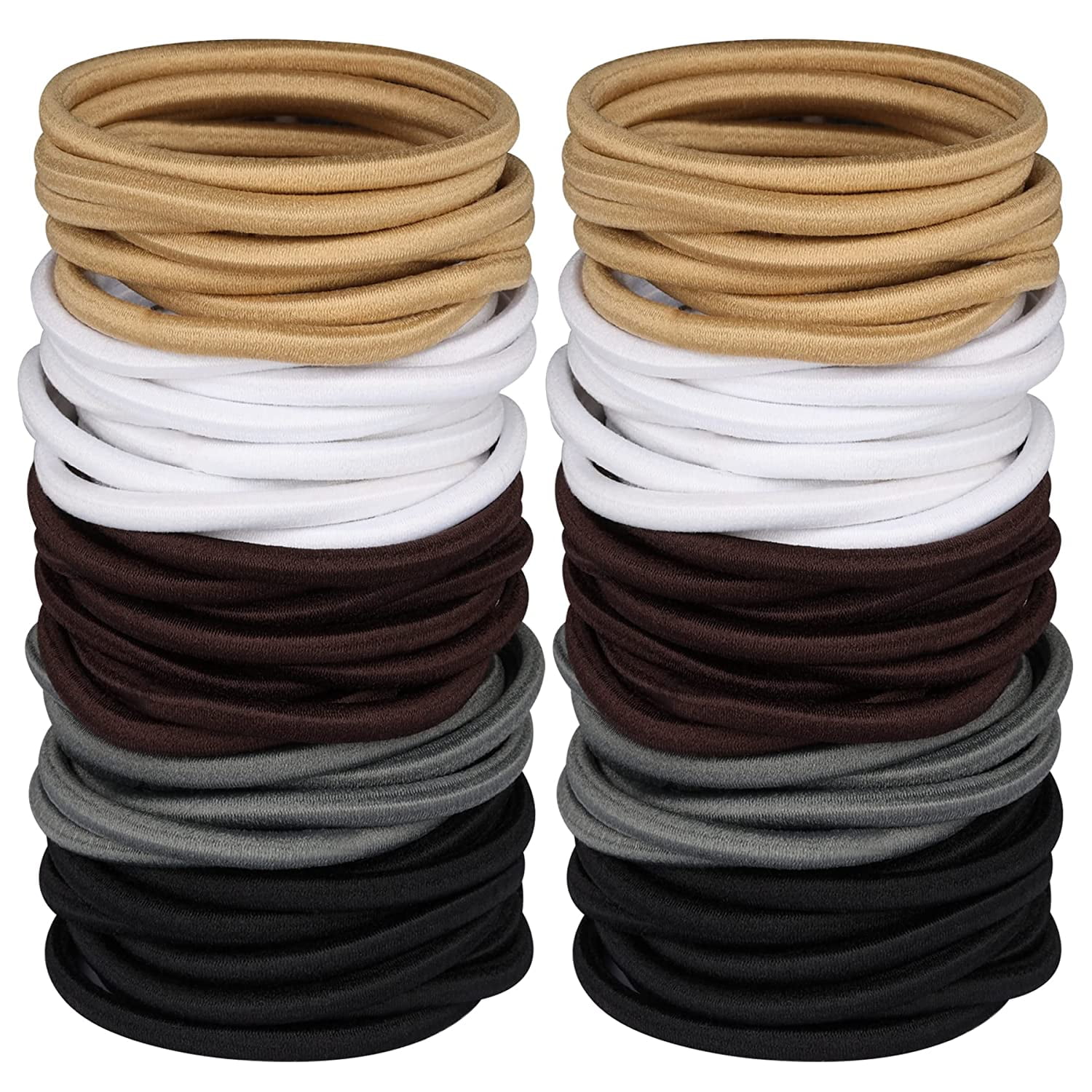 120 Pcs Neutral Colors Elastic Hair Tie, 4MM Ponytail Holders for ...