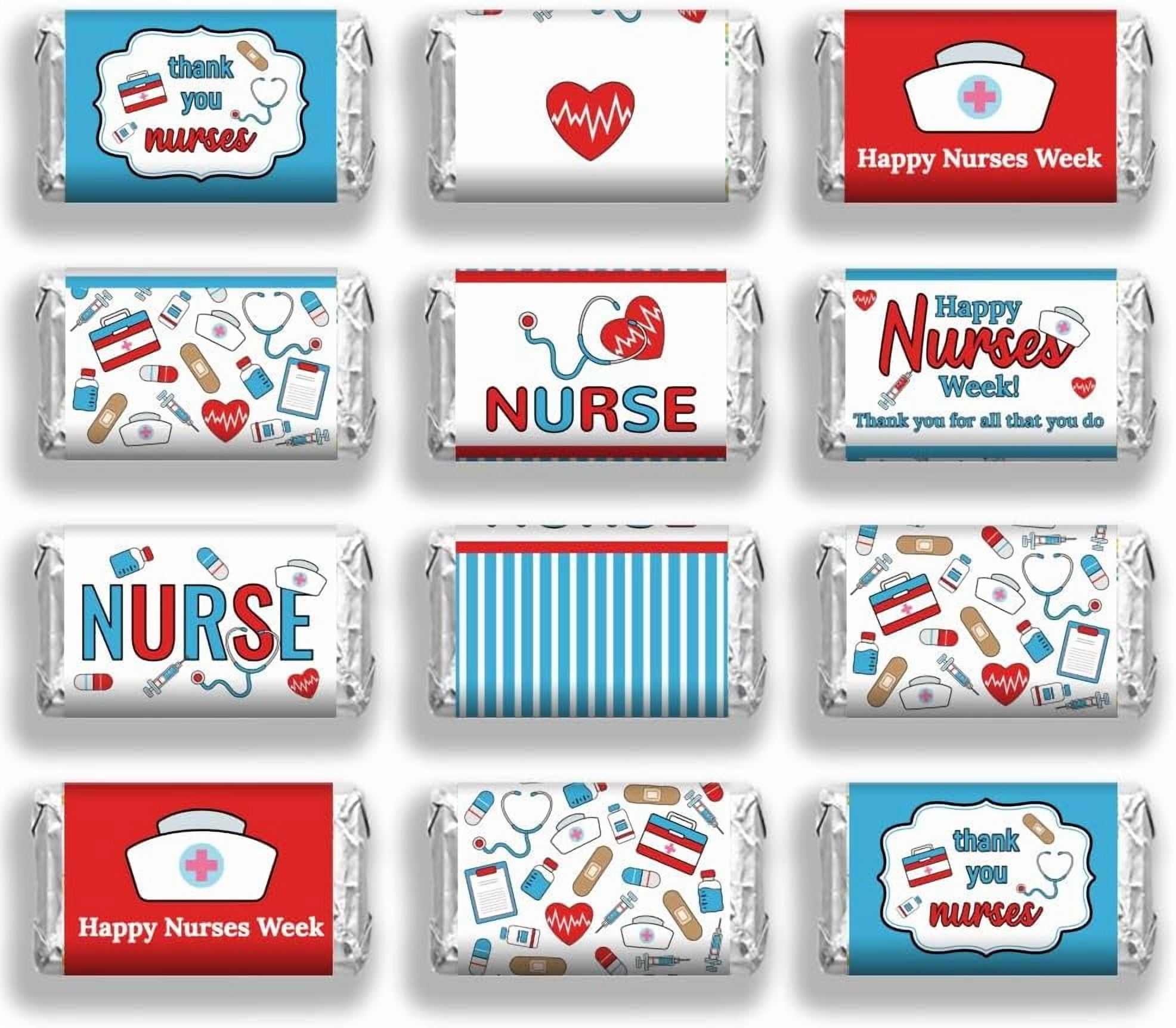 120 Pcs Nurse Theme Candy Wrapping Paper Nurse Hat Syringe Stethoscope ...