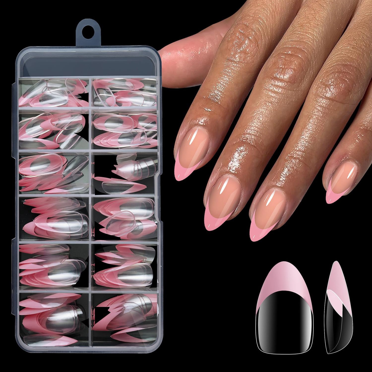 120 Pcs Pink Half Cover False Nails Tips - Acrylic Nail Tips, 12 ...