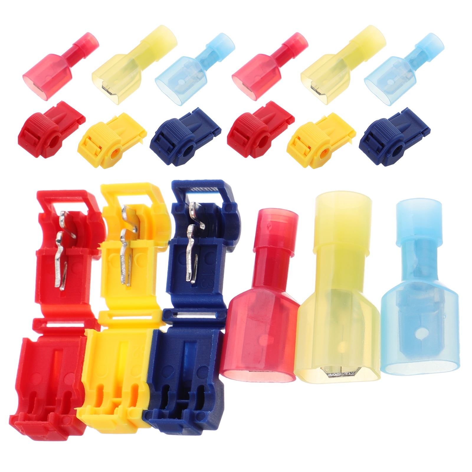 120 Pcs Quick Connect Terminal Electric Wire Tapping Splice Connectors ...