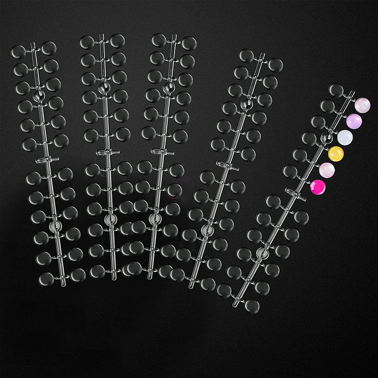 120 Pcs Round False Nail Display Tips, Clear Nail Art Color Display ...