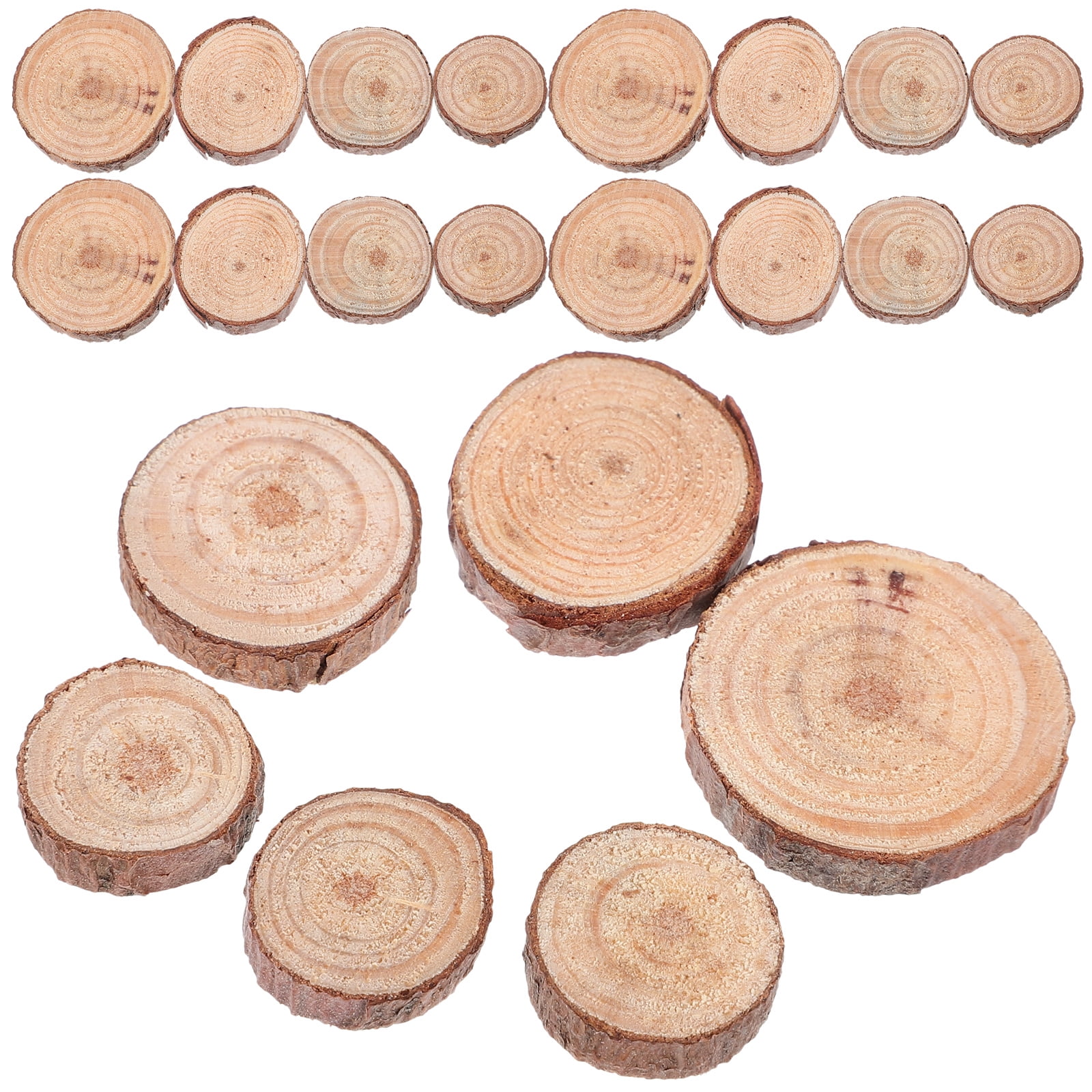 120 Pcs Round Wood Chips Models Round Wooden Discs Wooden Circles ...