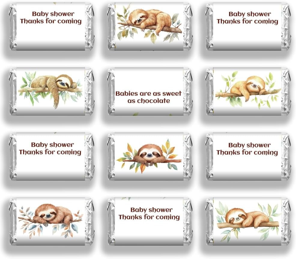 120 Pcs Sloth Candy Wrappers Babies are As Sweet As Chocolate Mini ...