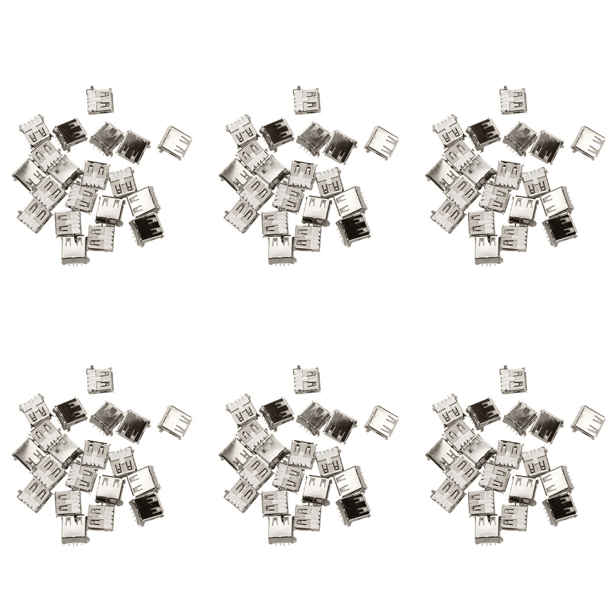 120 Pcs USB Female Type A 4-Pin DIP Right Angle Plug Jack Socket ...