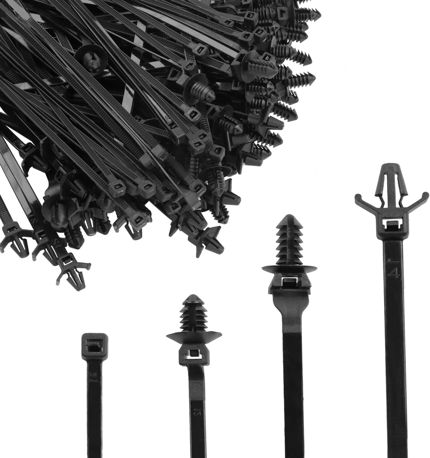 120 Pcs Universal Push Mount Cable Zip Tie Nylon Self Locking Cable ...