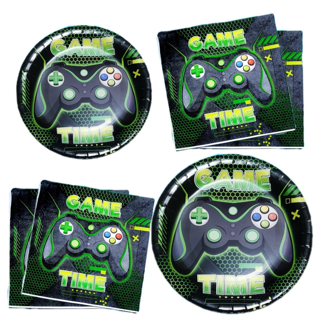 120 Pcs Video Game Plates and Napkins Party Supplies Gaming Party ...