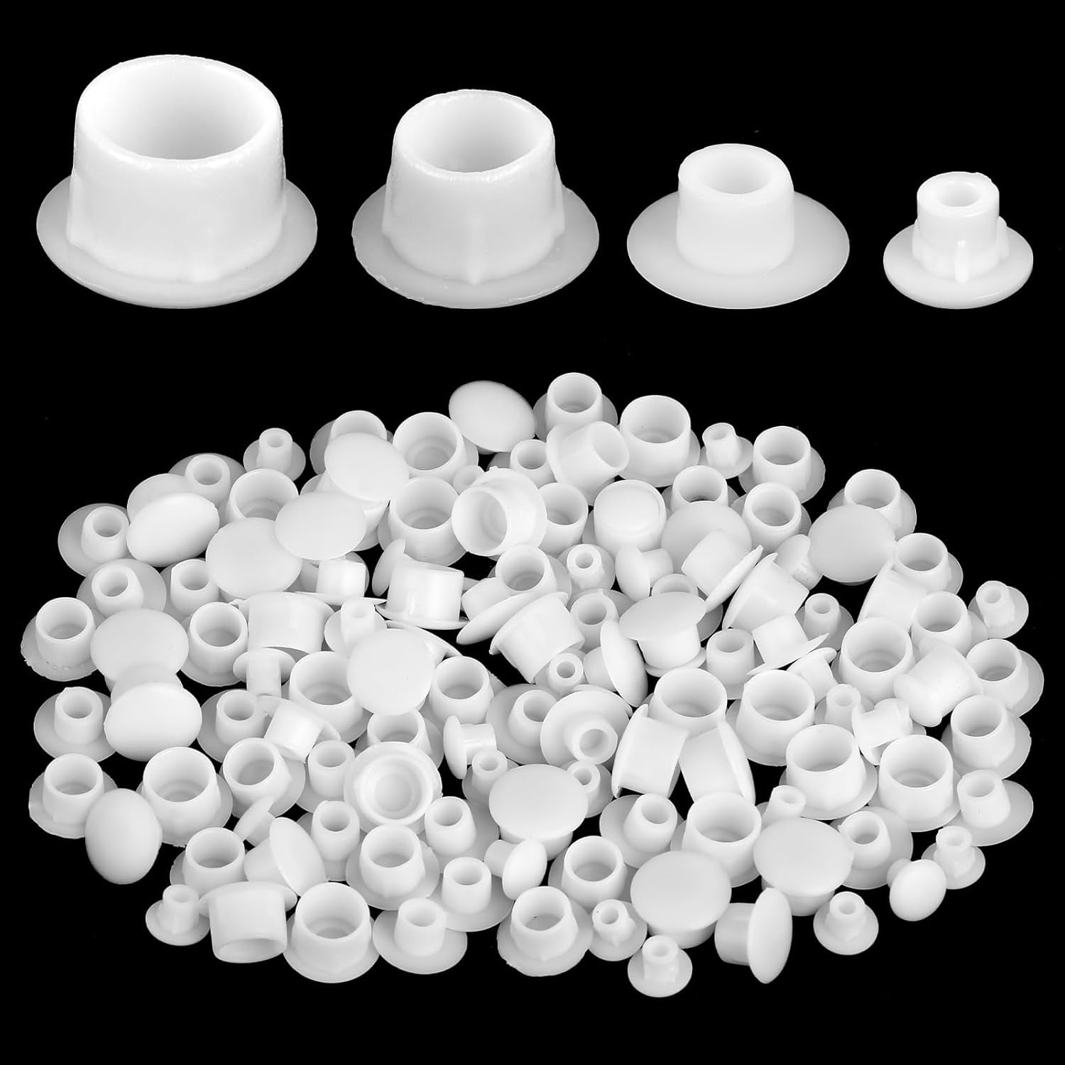 120 Pcs White Hole Plugs Screw Covers Caps Plastic Screw Caps Round ...