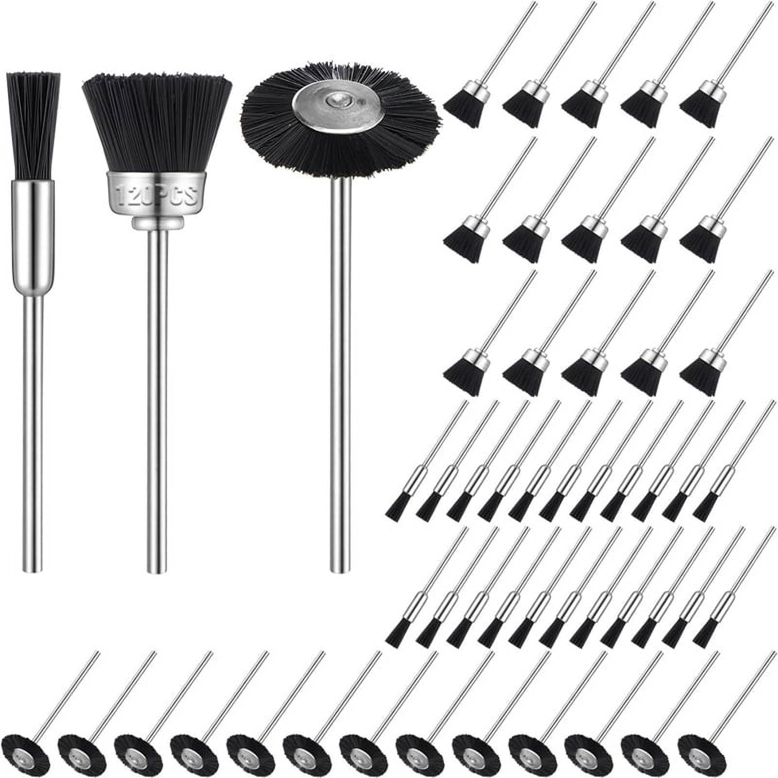 120 Pcs Wire Brushes Set Steel Wheels Pen for Rotary Drill Tools Cup ...
