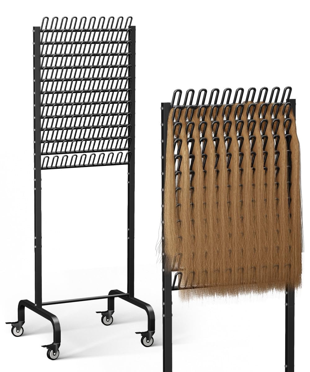 120 Pegs Braiding Hair Rack, Adjustable Hair Separator Stand with ...