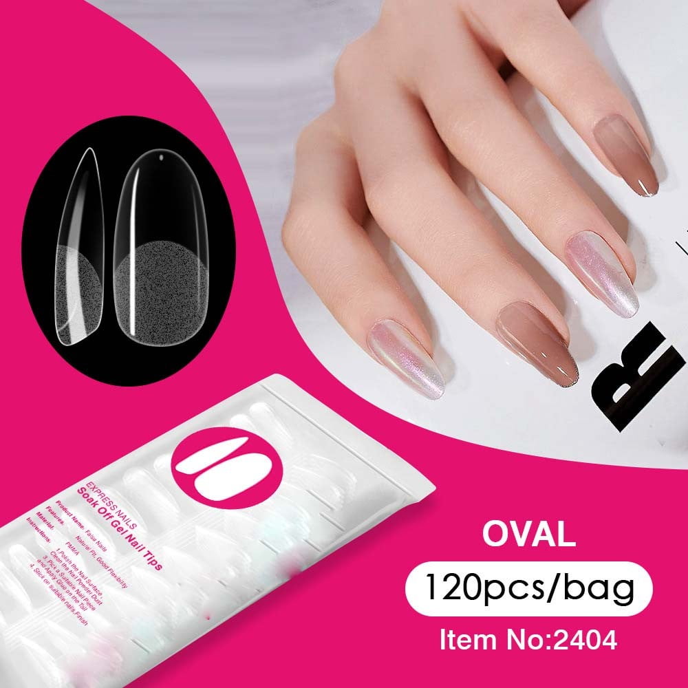 120 Piece Clear Nail Tips, Traceless Press On Nail Art Set, Easy ...
