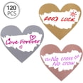 120 Pieces 3 Inch Heart Shape Scratch Off Stickers Labels for DIY ...
