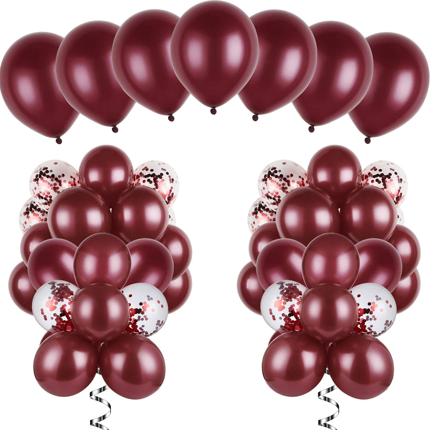 120 Pieces Burgundy Balloons Kit Latex Burgundy Balloons Garland ...