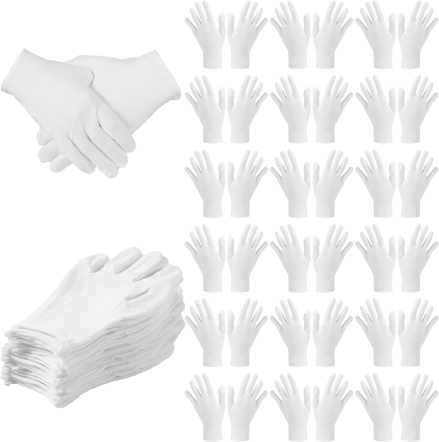 120 Pieces Cotton Gloves Large Size for Men Women Inspection Gloves for ...