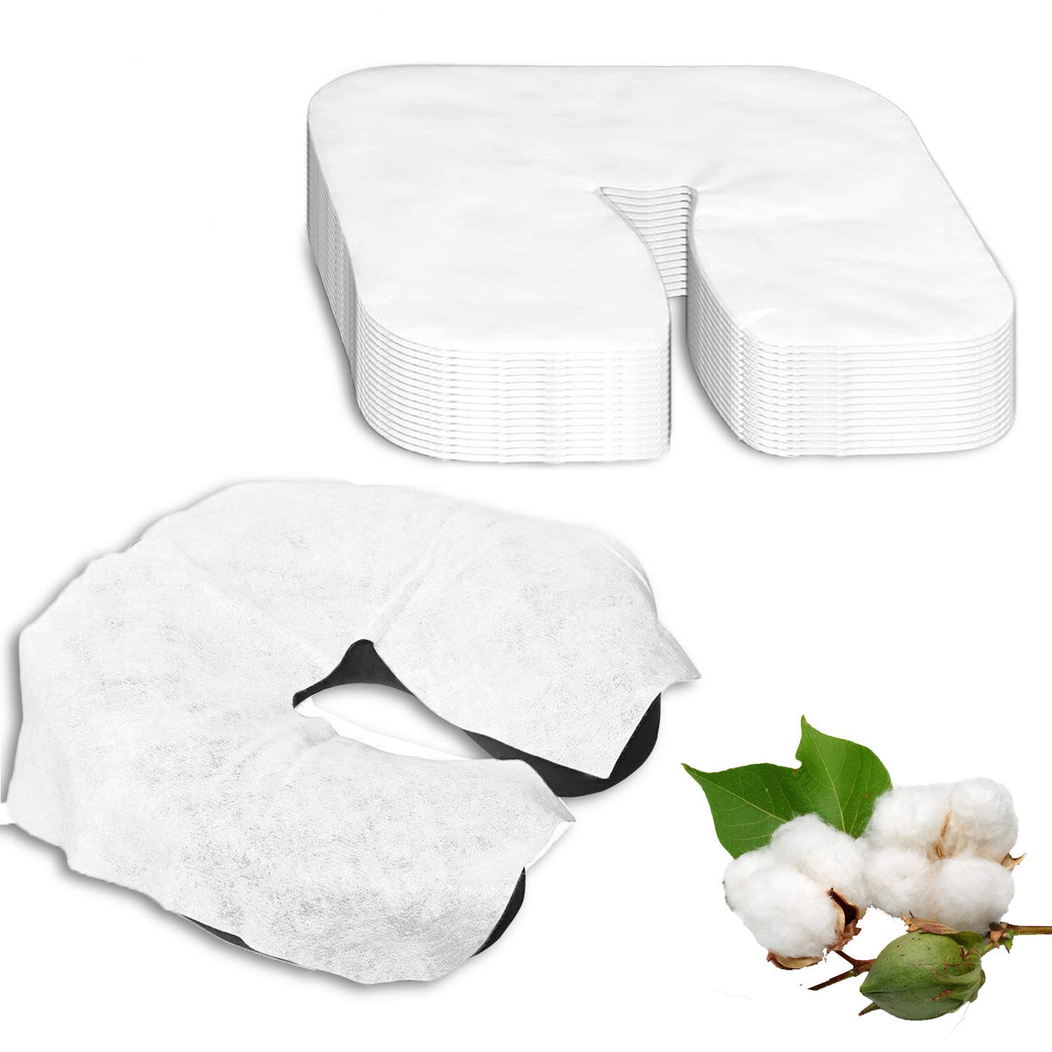 120 Pieces Disposable Face Cradle Covers,Silky Soft headrest massage ...