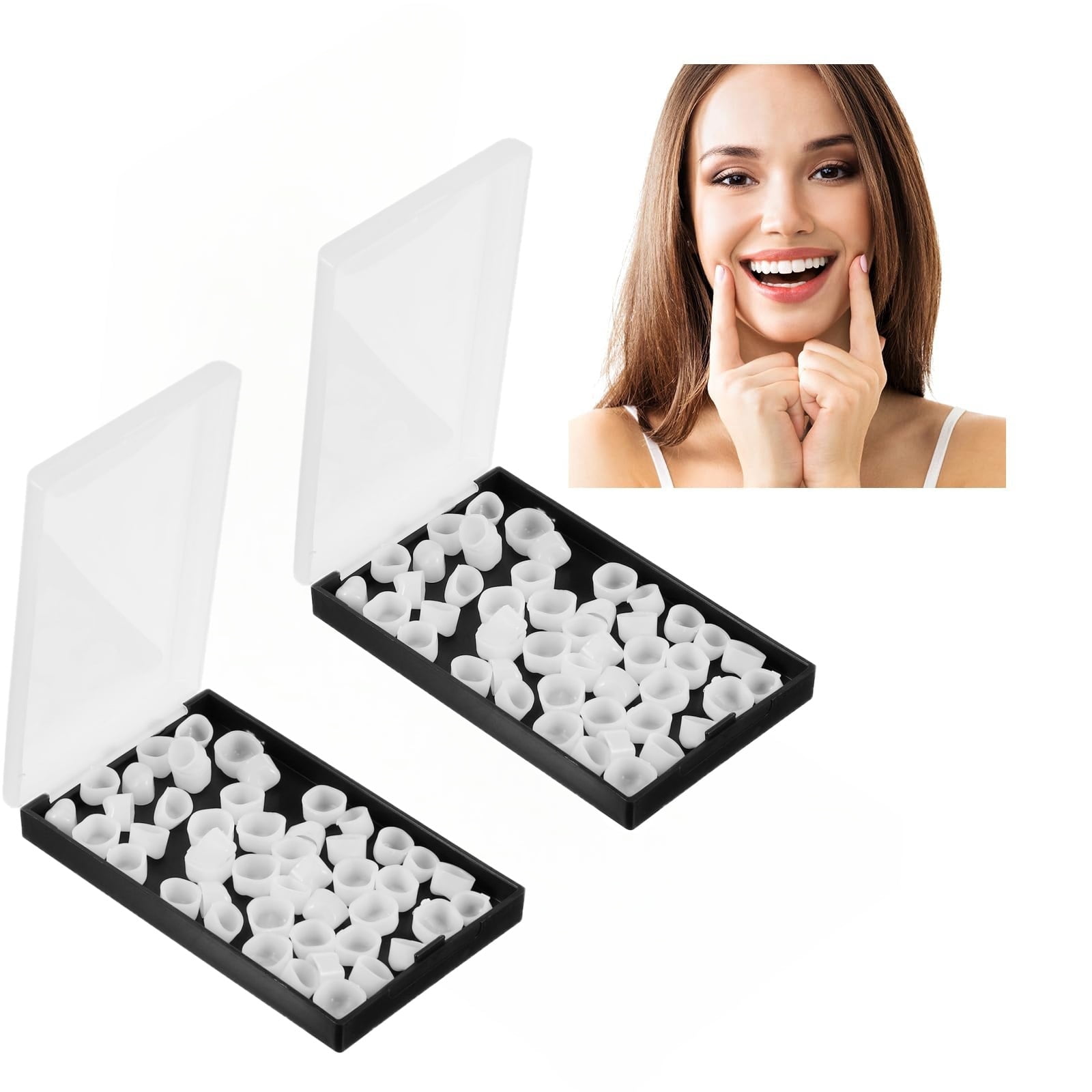 120 Pieces Fake Tooth Cap Crown Veneers 70 Front & 50 Back Anterior and ...