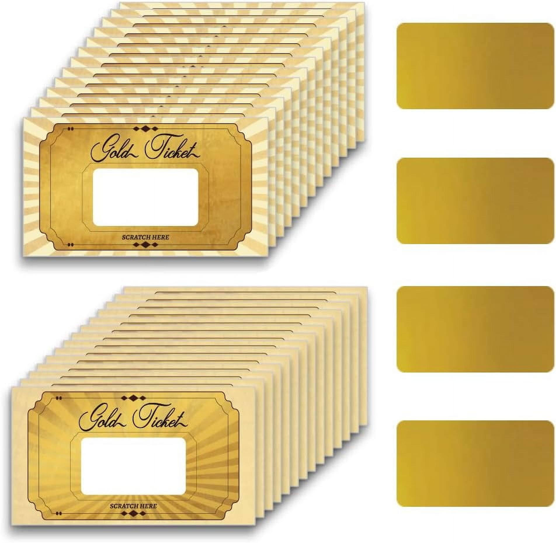 120 Pieces Gold Ticket Scratch Off Cards Stickers, Blank Gift ...