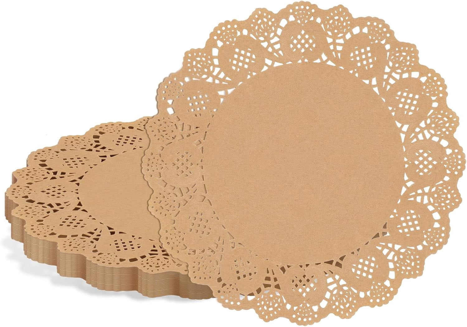 120 Pieces Lace Paper Doilies for Tables 13.5 Inch Round Brown Paper ...