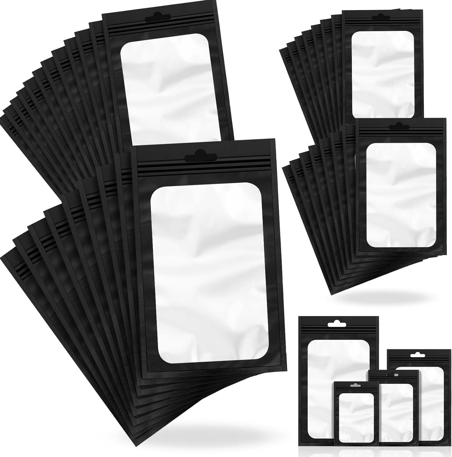 120 Pieces Smell Prevent Bags Polyester Film Bags Aluminum Metallic ...