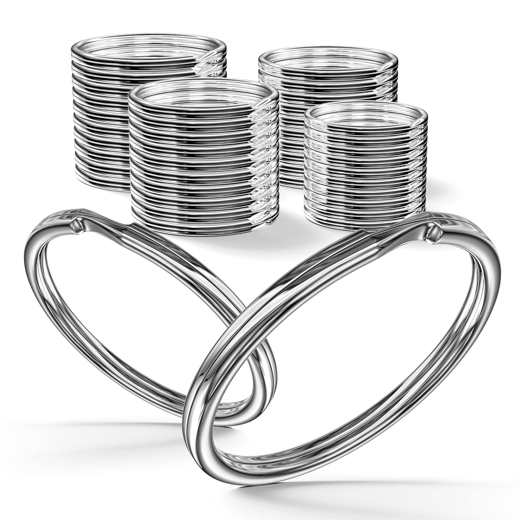 120 Pieces Split Key Rings Bulk, Metal Keychain Rings Split Keyrings ...