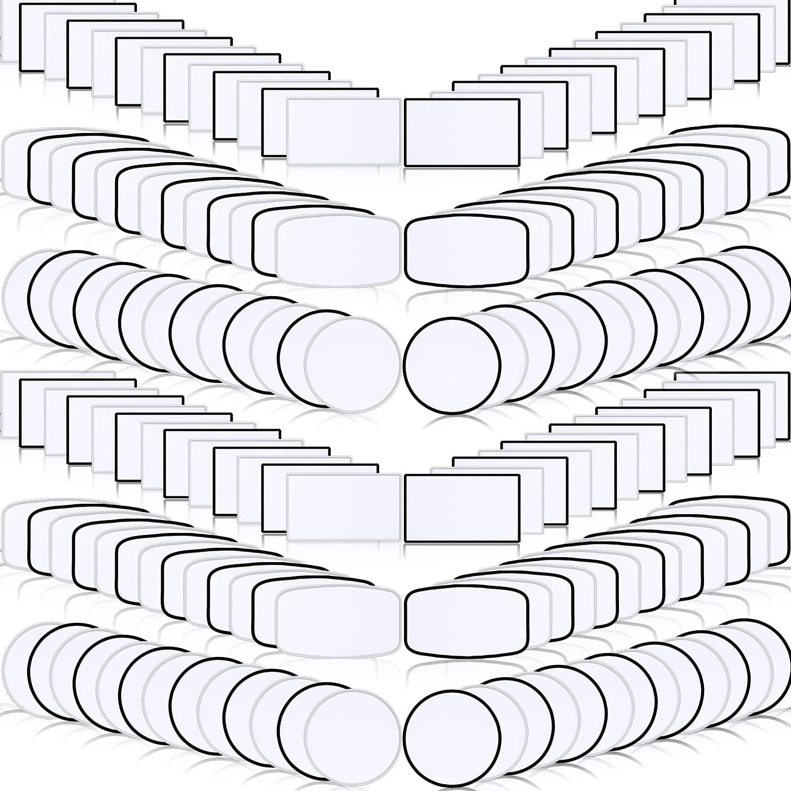 120 Pieces Sublimation Iron-on Patches Fabric Hat Patches 3 Shapes ...