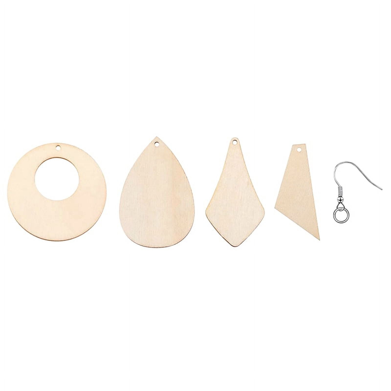 120 Pieces Wood Earring Pendant Unfinished Wooden Blanks with 120 ...