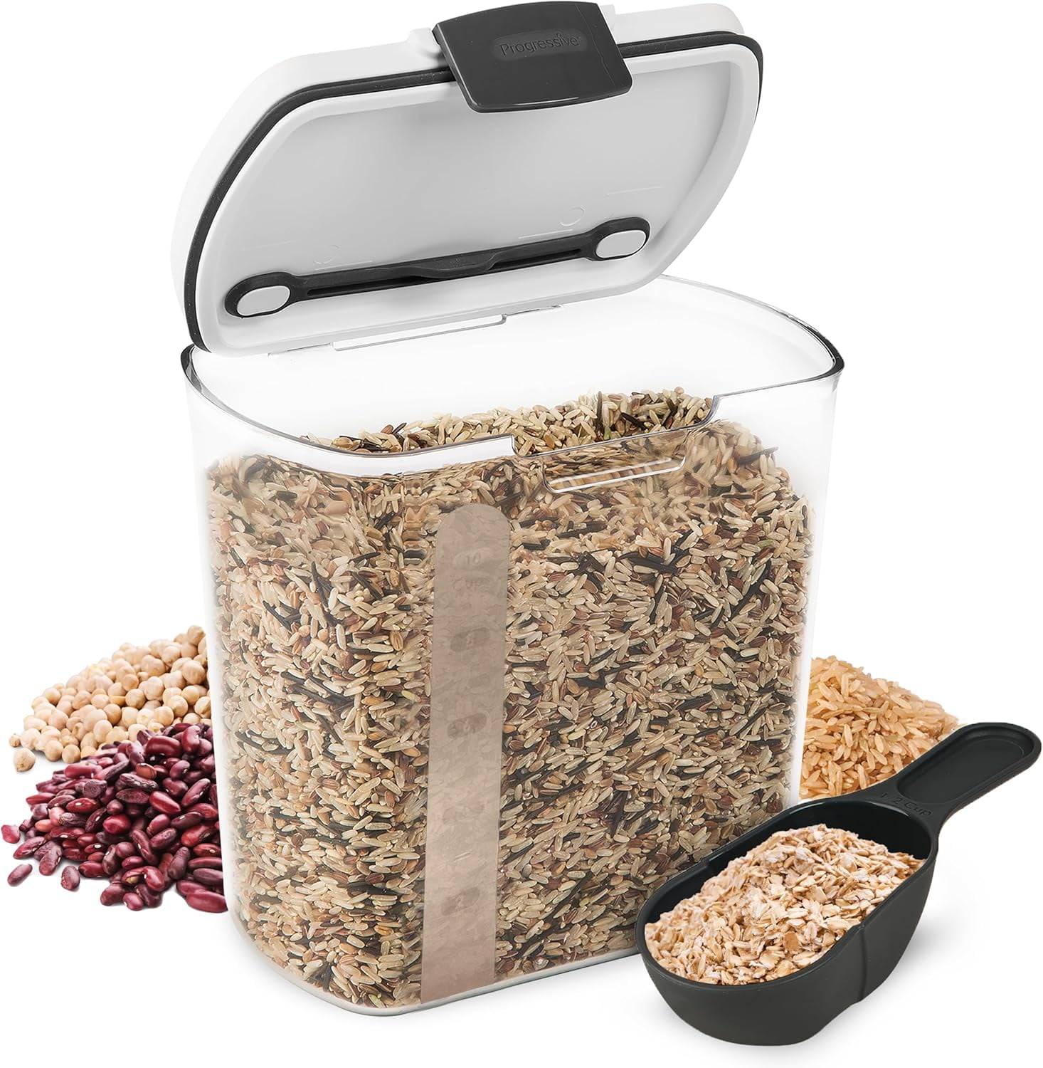 2.5 Quart Cereal Storage Container with Hinged Lid, Clear - BPA Free ...