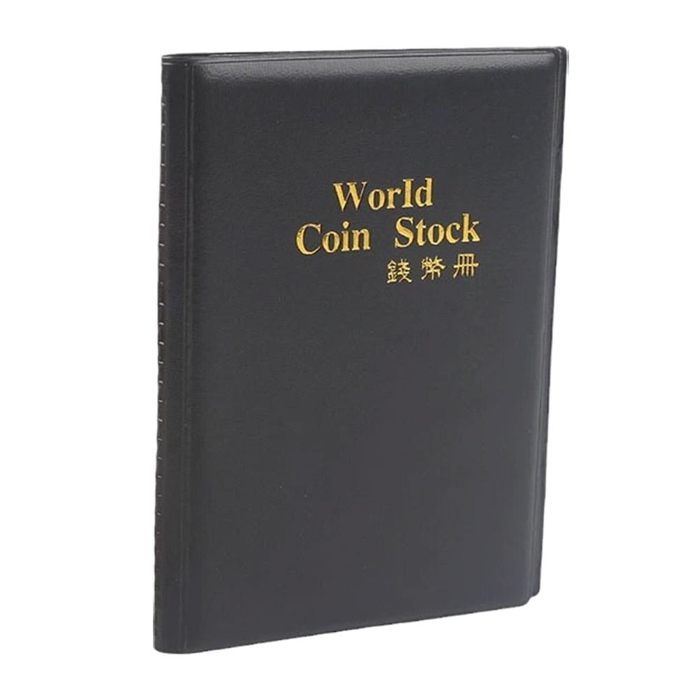 120-Pocket Coin Collection Album-PVC-Lined Coin Holder Book with PU ...