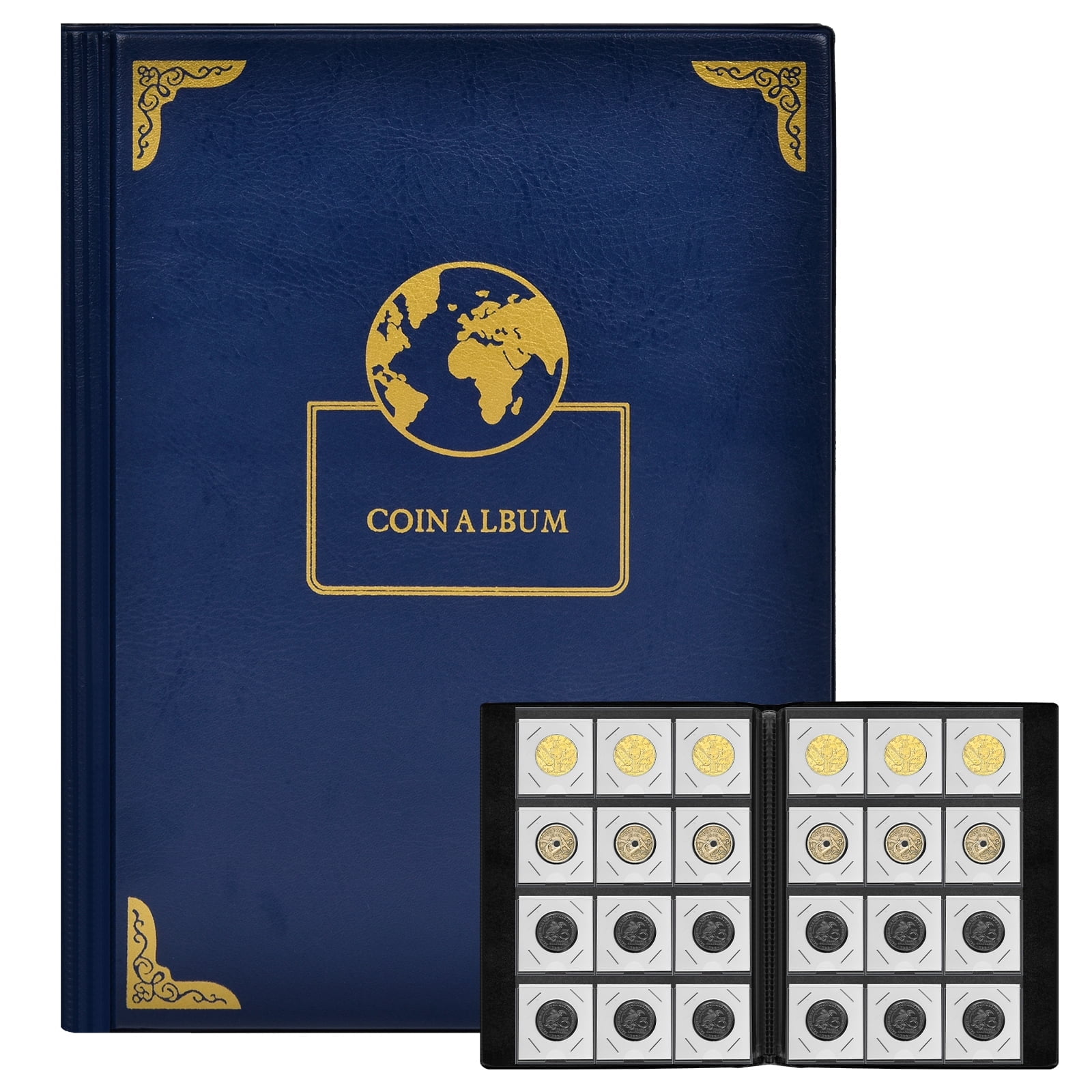 120 Pockets Coin Flip Holder Albums, 2x2 inches Coin Storage Books for ...