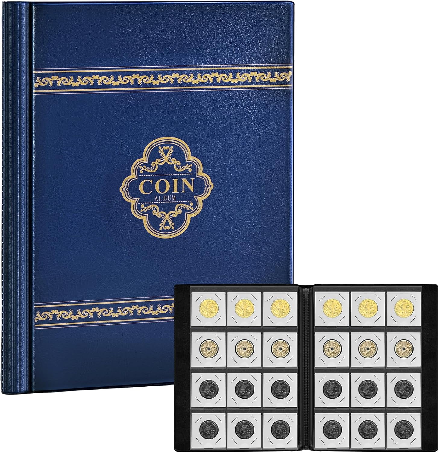 120 Pockets Coin Flip Holder Albums, 2x2 inches Coin Storage Books for ...