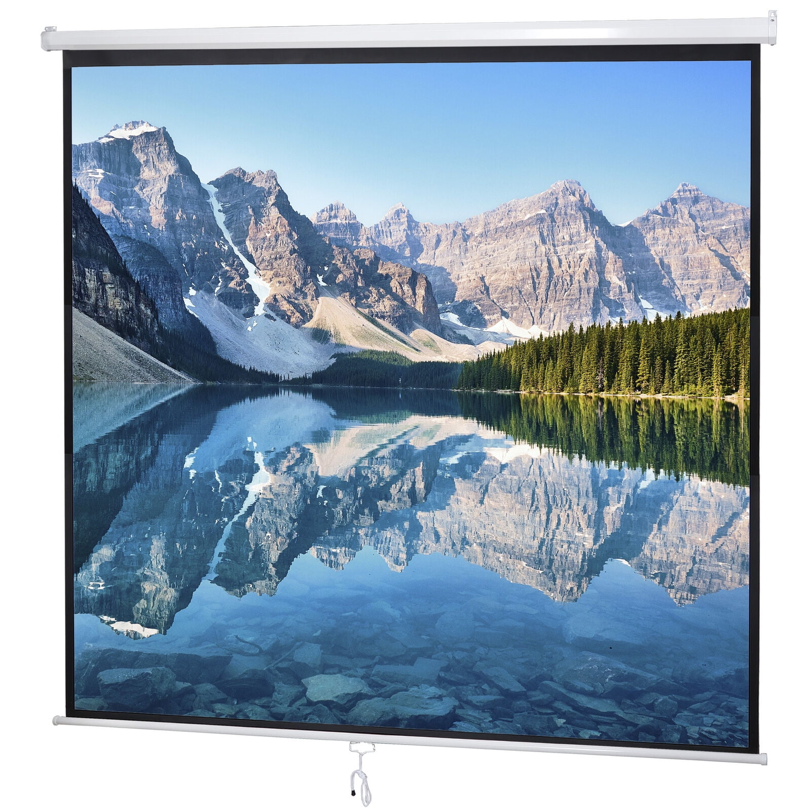 120" Projector Screen 84"x84" Manual Pull Down Projection Theater Movie ...