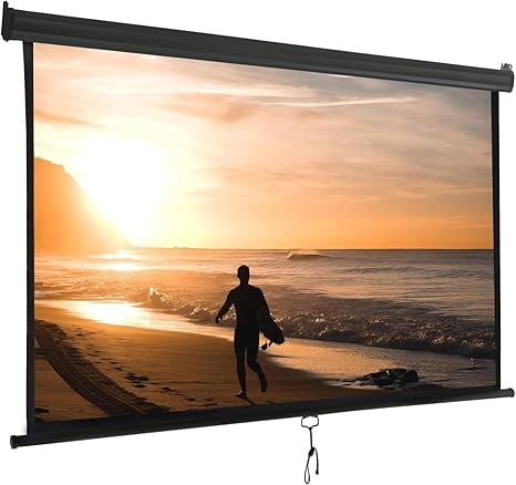 120'' Projector Screen Projection Screen Manual Pull Down HD Screen 1:1 ...