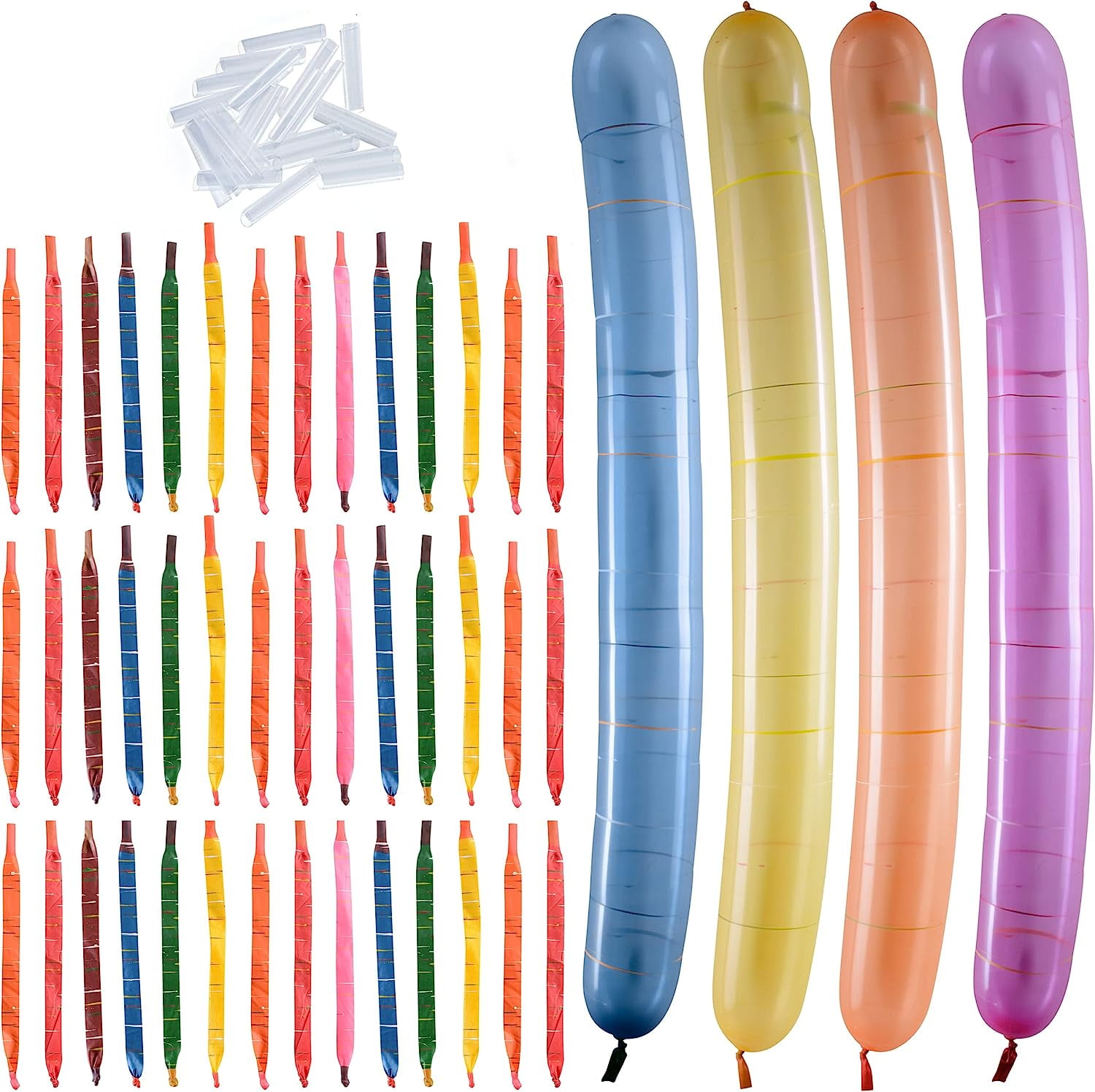 120 Rocket Balloons Assorted Colors | Flying Balloon w/Whistling Noise ...