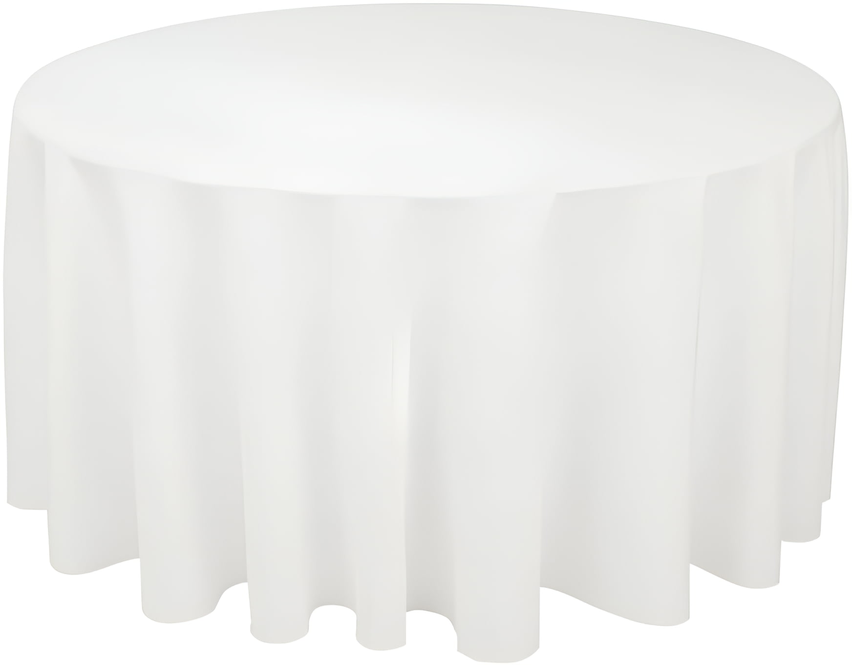 "10pc 120"" Round Elegant Polyester Tablecloths White - Wrinkle ...