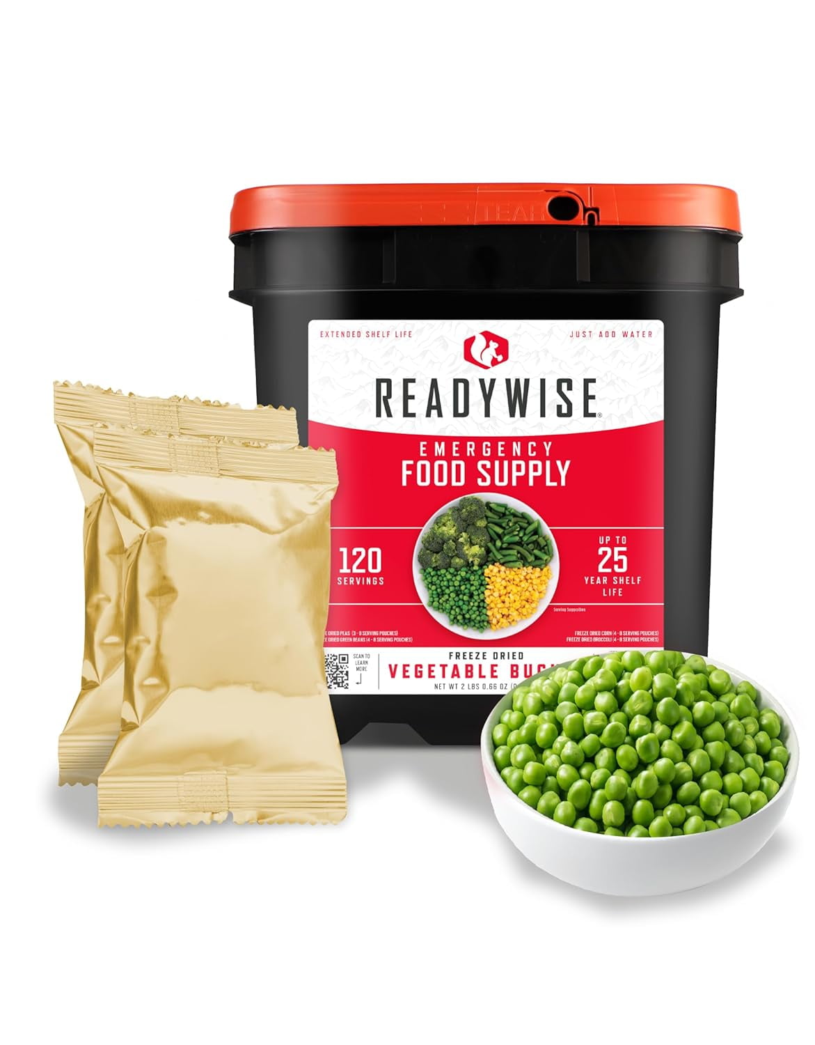 , 120 Servings, Vegetable Bucket, Broccoli, Sweet Corn, Green Beans ...