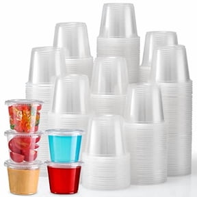 Disposable Plastic Portion Cups and Clear Lids for Food Service