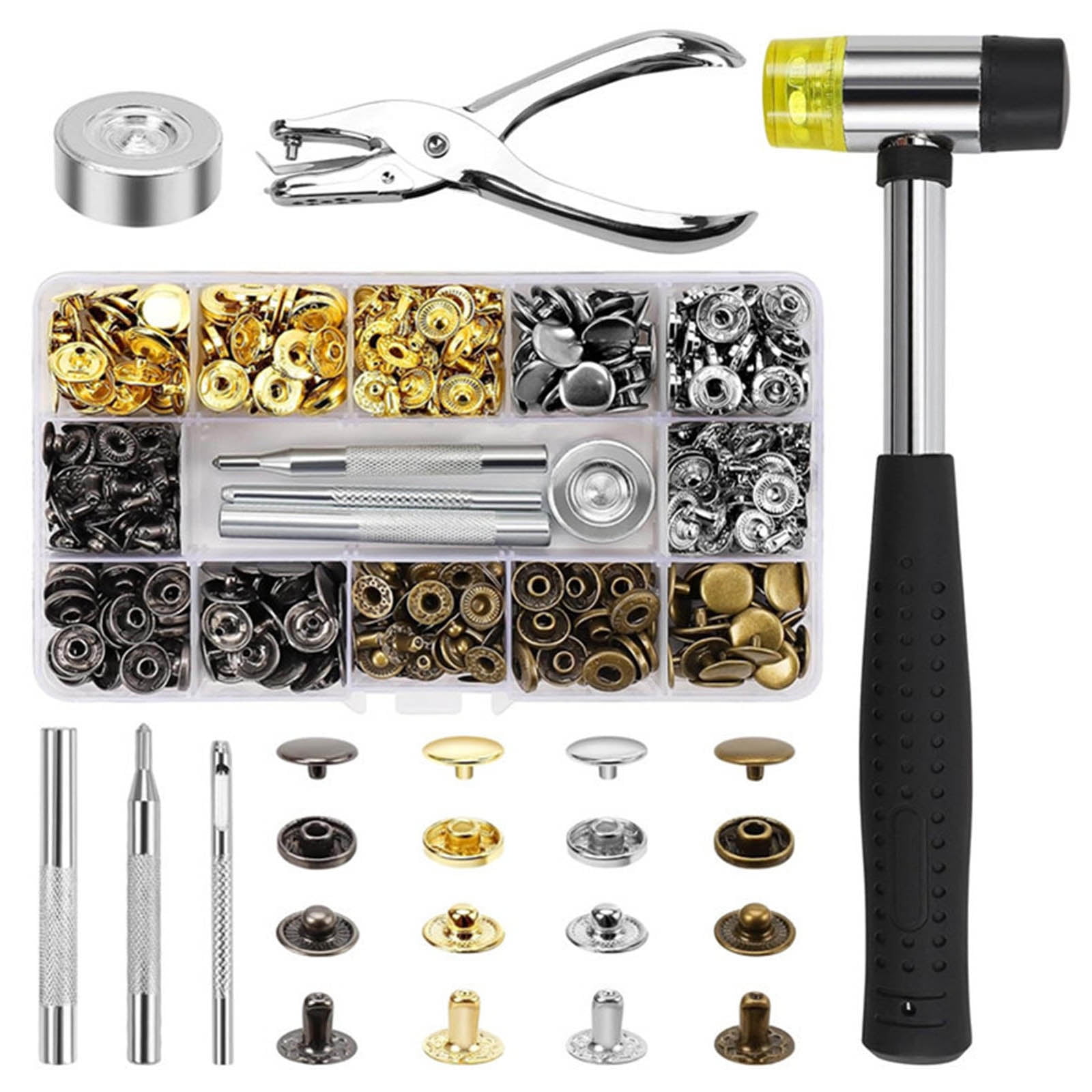 120 Sets Fasteners 12.5mm Metal Snaps Button Press Studs with Fixing ...