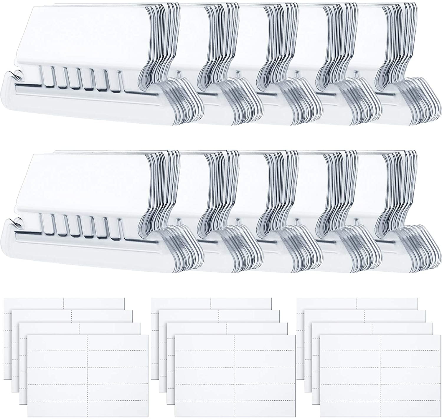 120 Sets Hanging Folder Tabs and Inserts Clear Plastic for Quick ...
