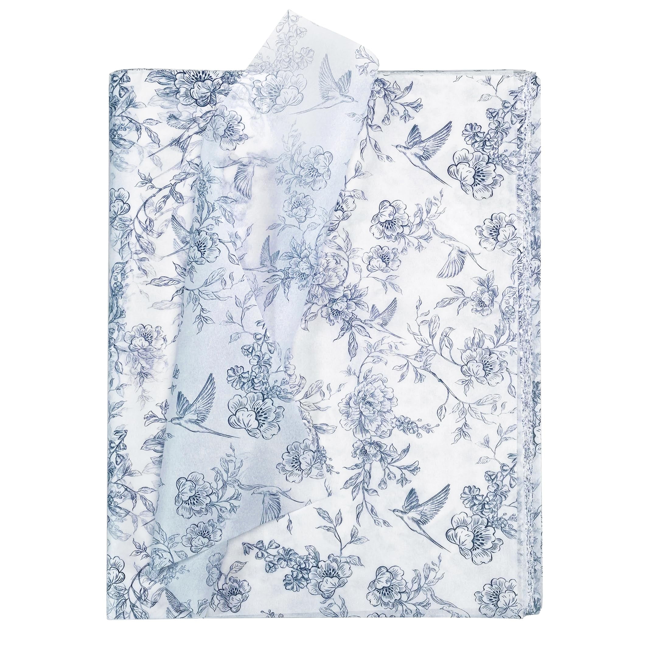 120 Sheets Blue Floral Tissue Paper for Gift Bags, 20" x 14 ...