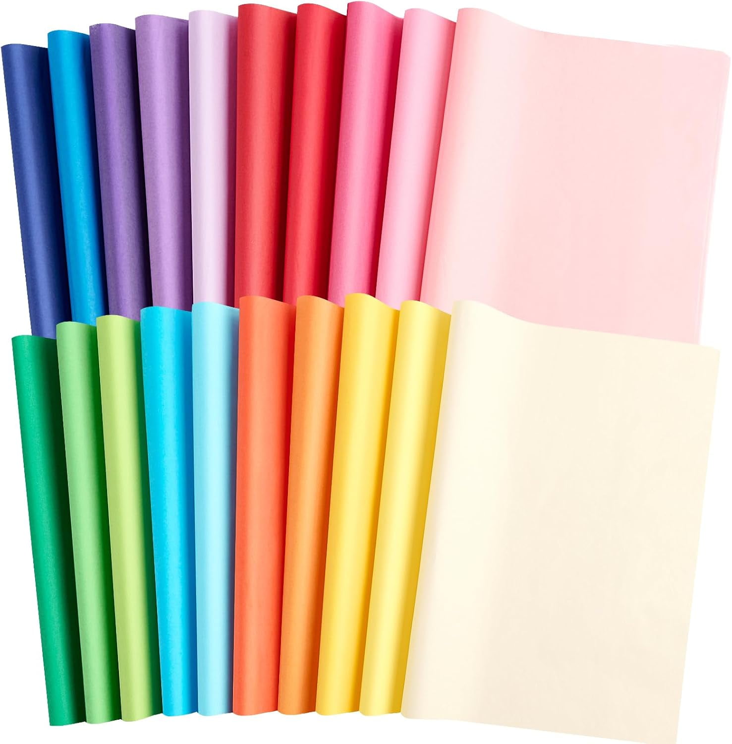 120 Sheets Colored Tissue Paper, 20 x 14 Inches 20 Assorted Colors Gift ...