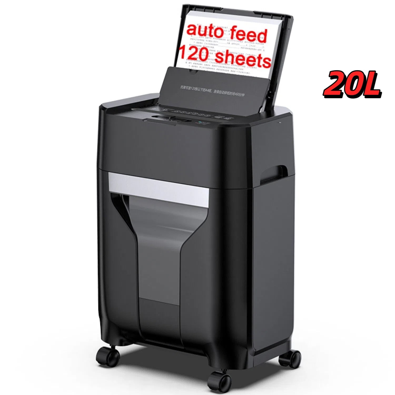 120 Sheets Office Automatic Paper Shredder 20L Pull-out Box Automatic ...