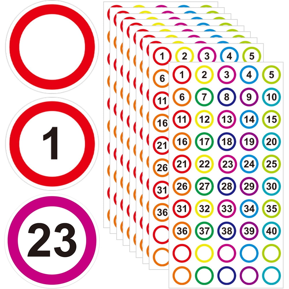 120 Sheets Self-adhesive Number Sticker Identification Labels ...