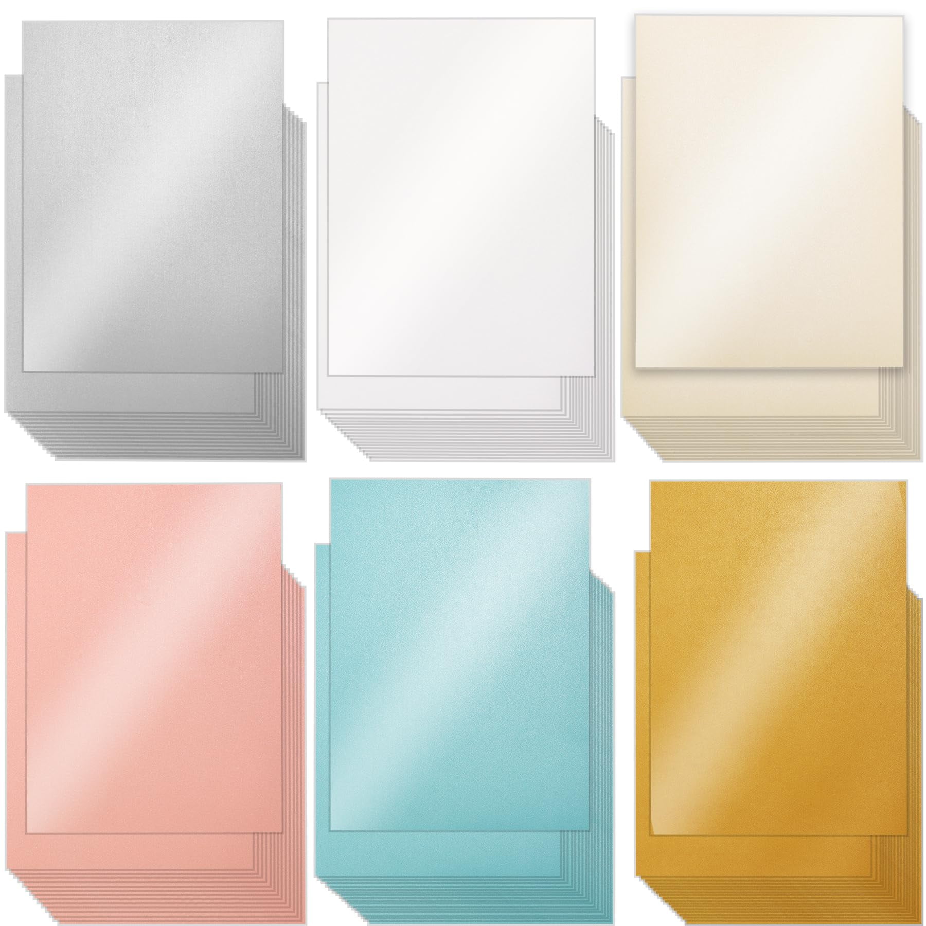 120 Sheets Shimmer Cardstock MMF7 8.5 x 11, Thick Cardstock 90lb/250gsm ...