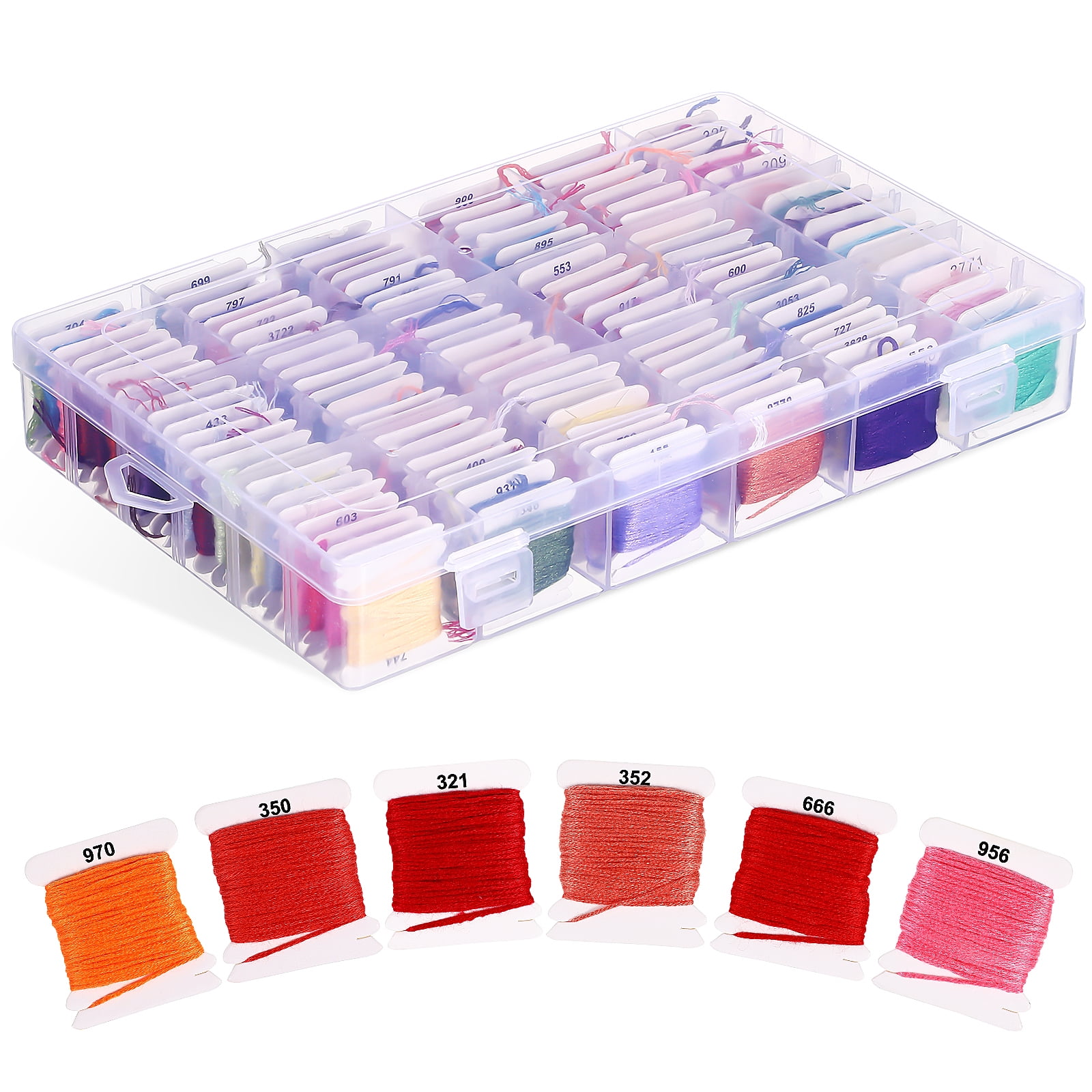 120 Skeins Multi Poly Cotton Embroidery Threads for Cross Stitch Crafts ...