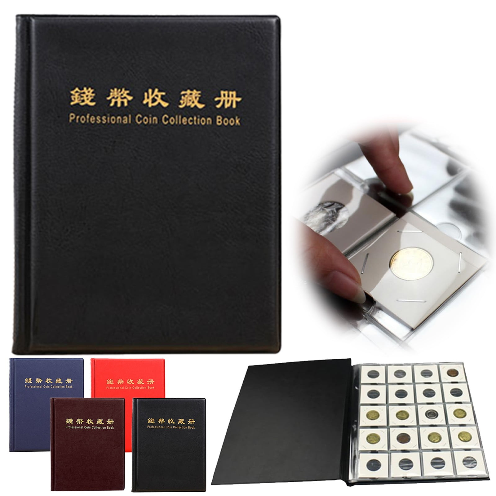 120-Slot Coin Collection Album: Multi-Color Pockets for Cardboard Flip ...