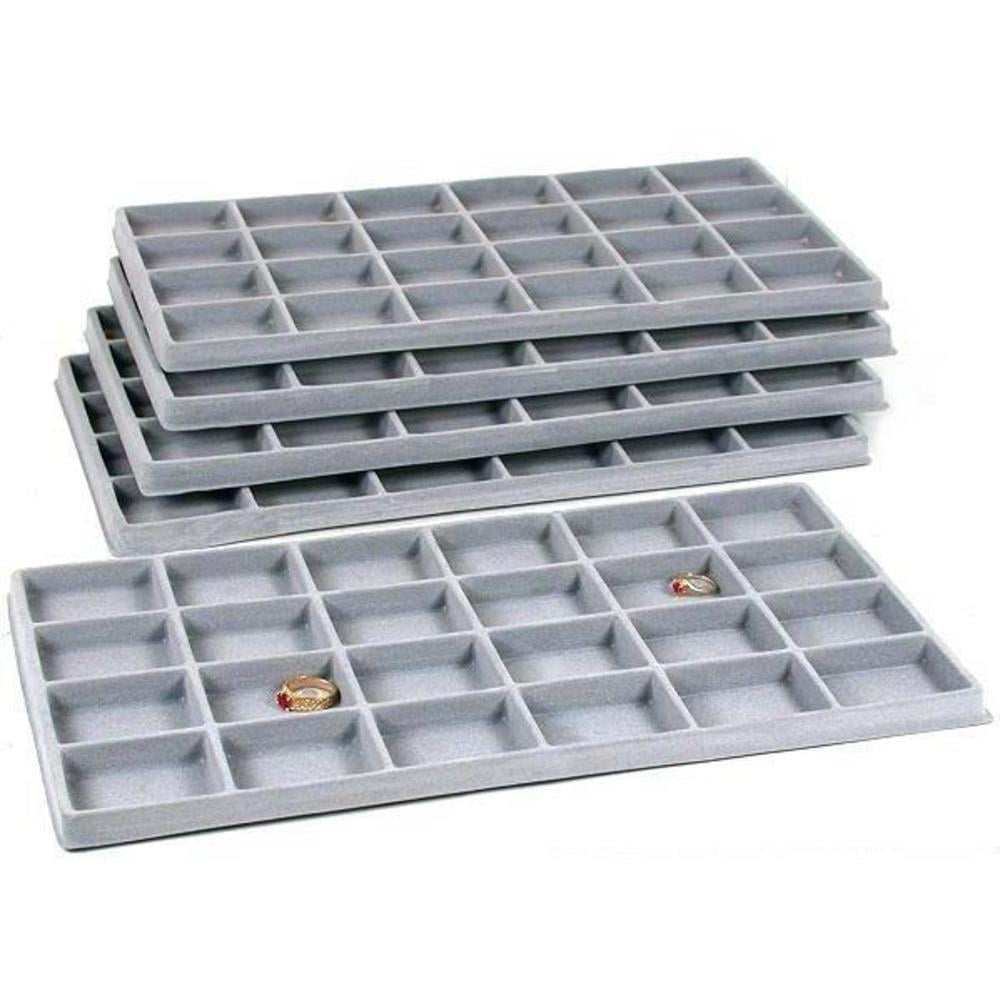120 Slot Jewelry Coin Gray Showcase Display Tray Insert - Walmart.com