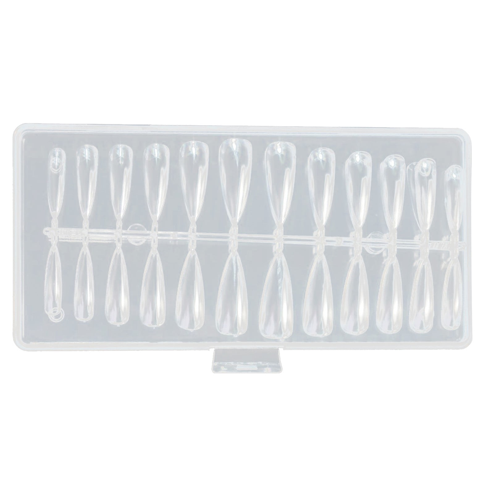 120 Transparent Water Tube Nails Full Coverage Pressed On Nails for ...