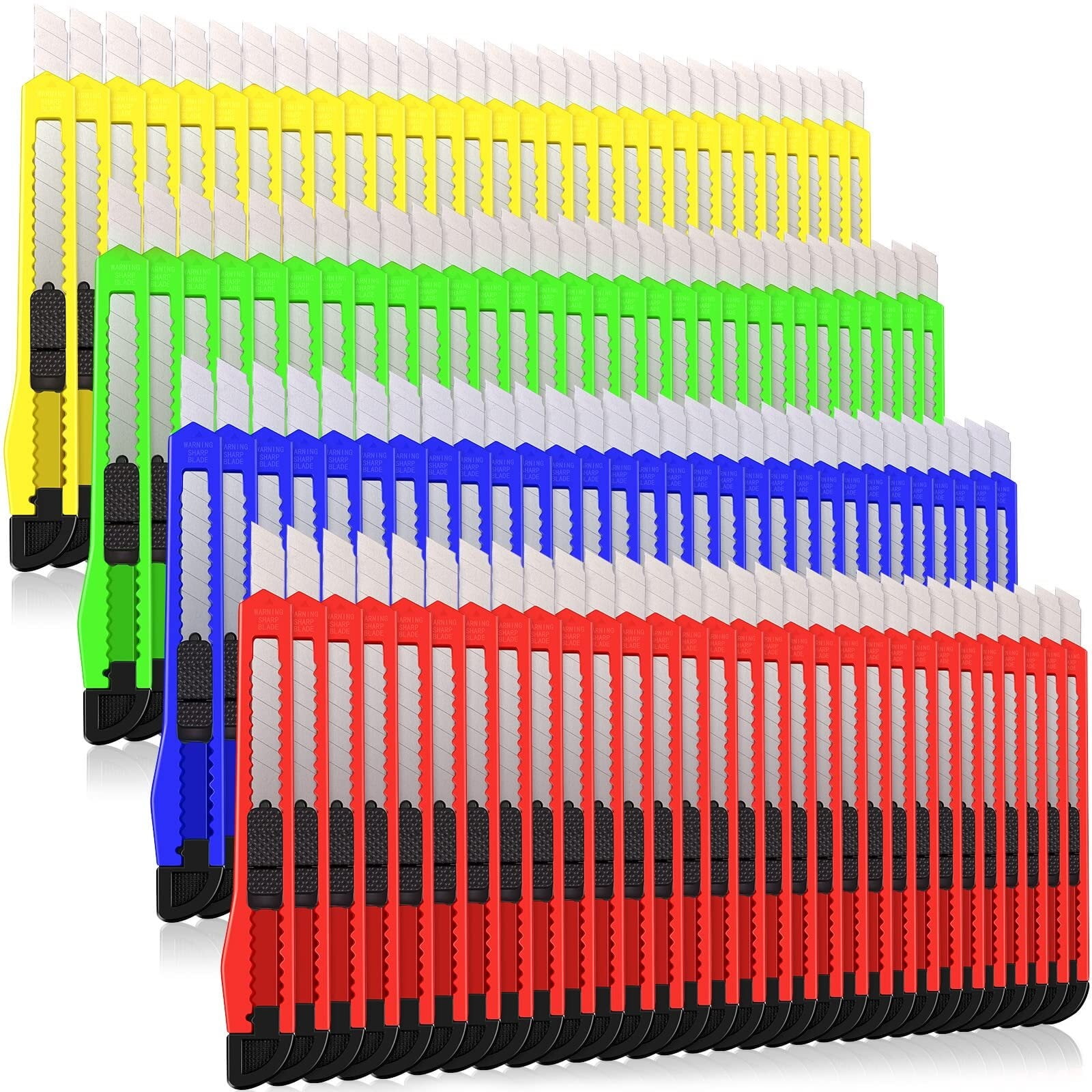 120 Utility Knife Box Cutters Utility Knife Retractable 9 mm Wide Blade ...