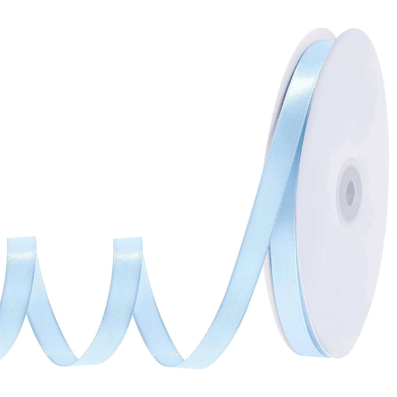 120 Yards Blue Ribbon 3/8 Inch Baby Blue Ribbon Thin Light Blue Satin ...