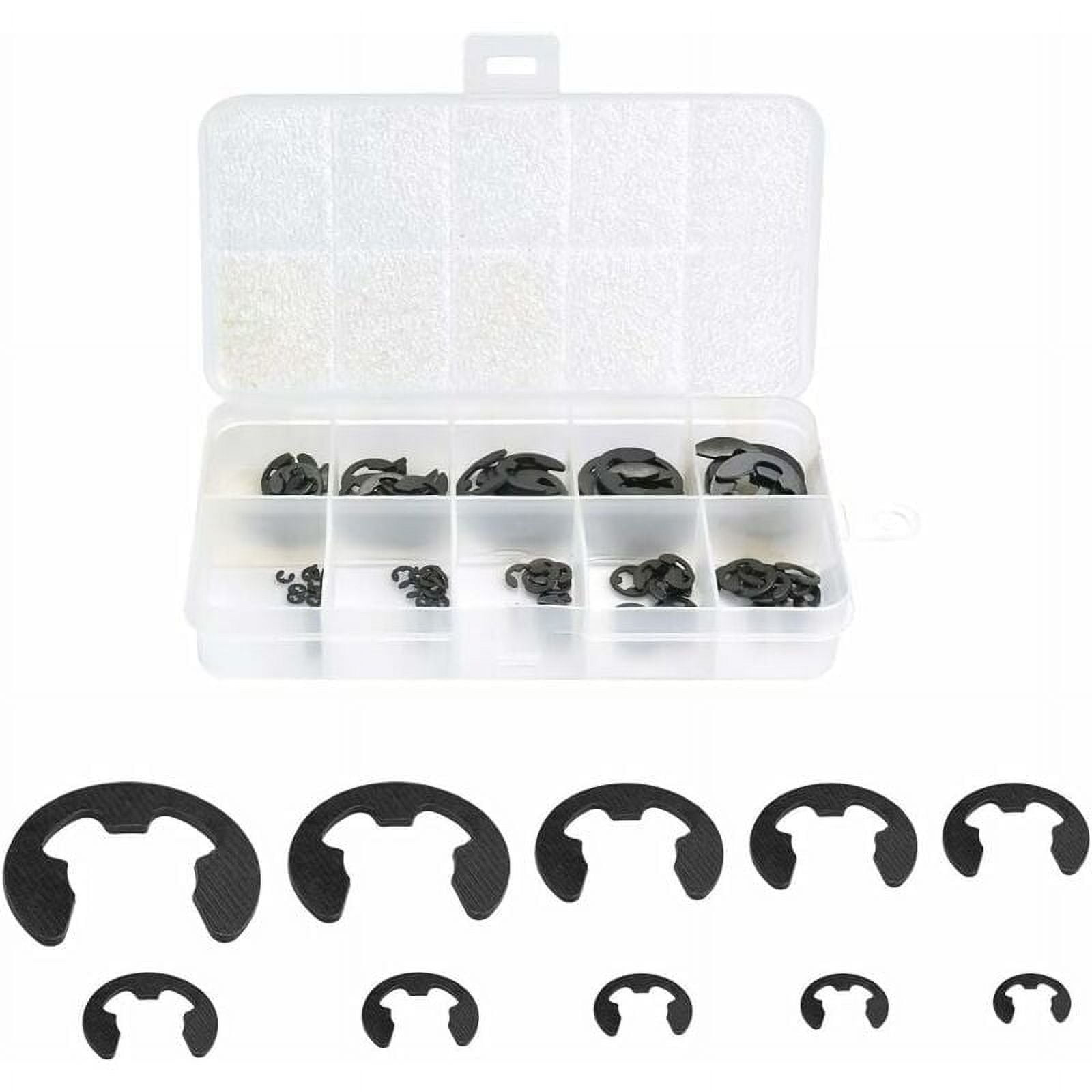 120 circular fixing clips, 10 sizes, E-Clip N, stainless steel kit ...