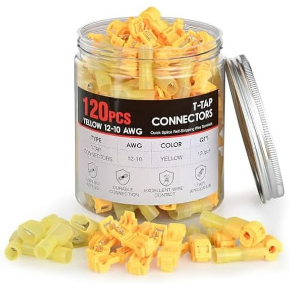 120 count/60 Pairs Quick Splice Disconnect Wire Terminals T-Tap Spade ...